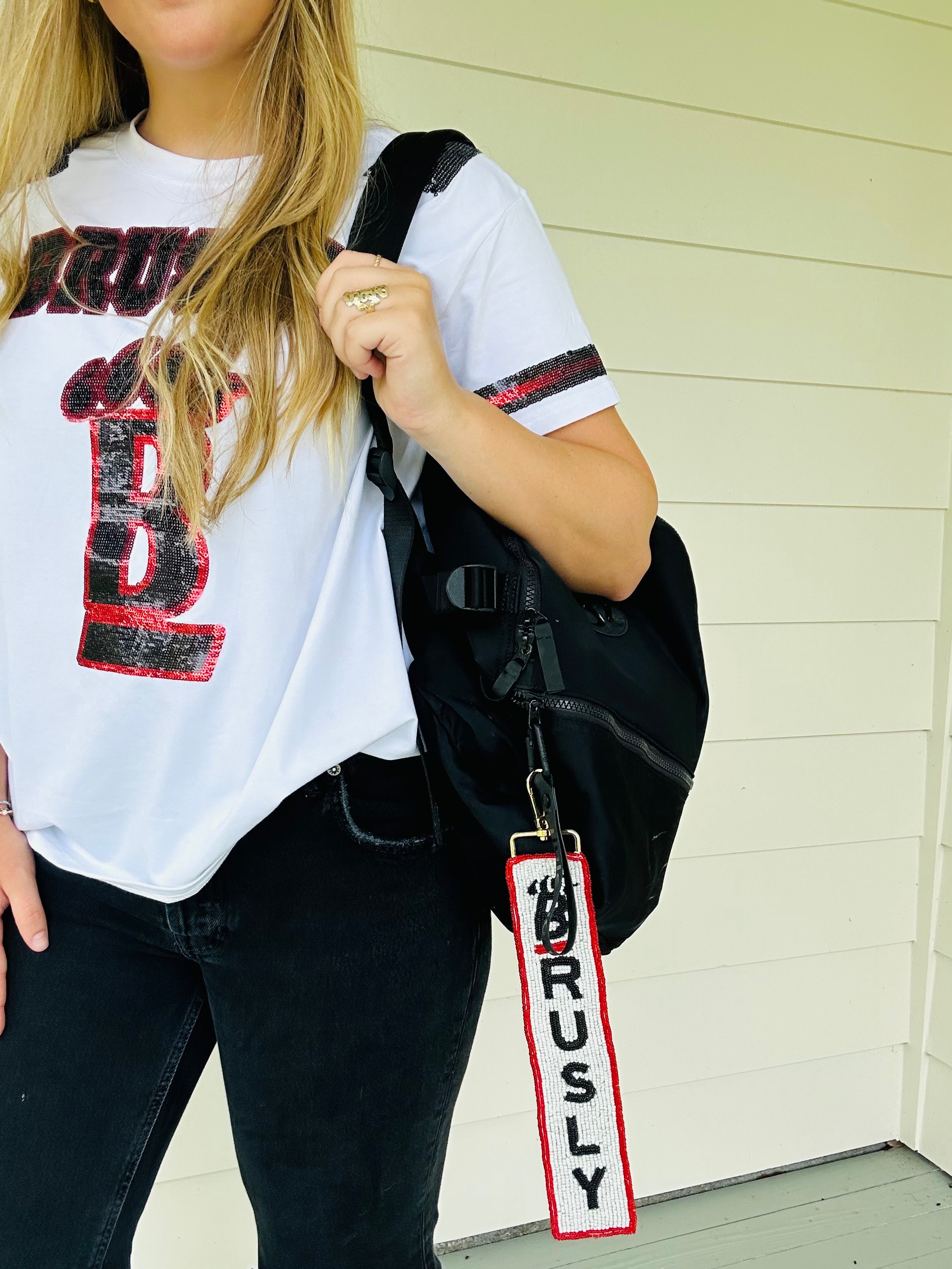 Custom Beaded Bag Tag | BRUSLY – Bomb Designs