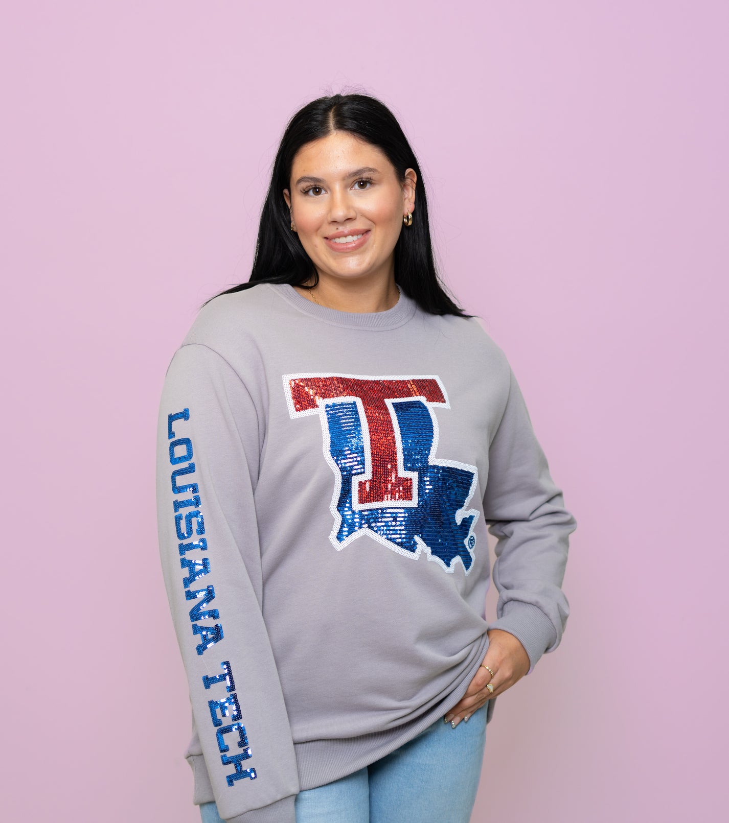 Louisiana Tech Bulldogs (LICENSED) | Women's Sequin Design Sweatshirt ...