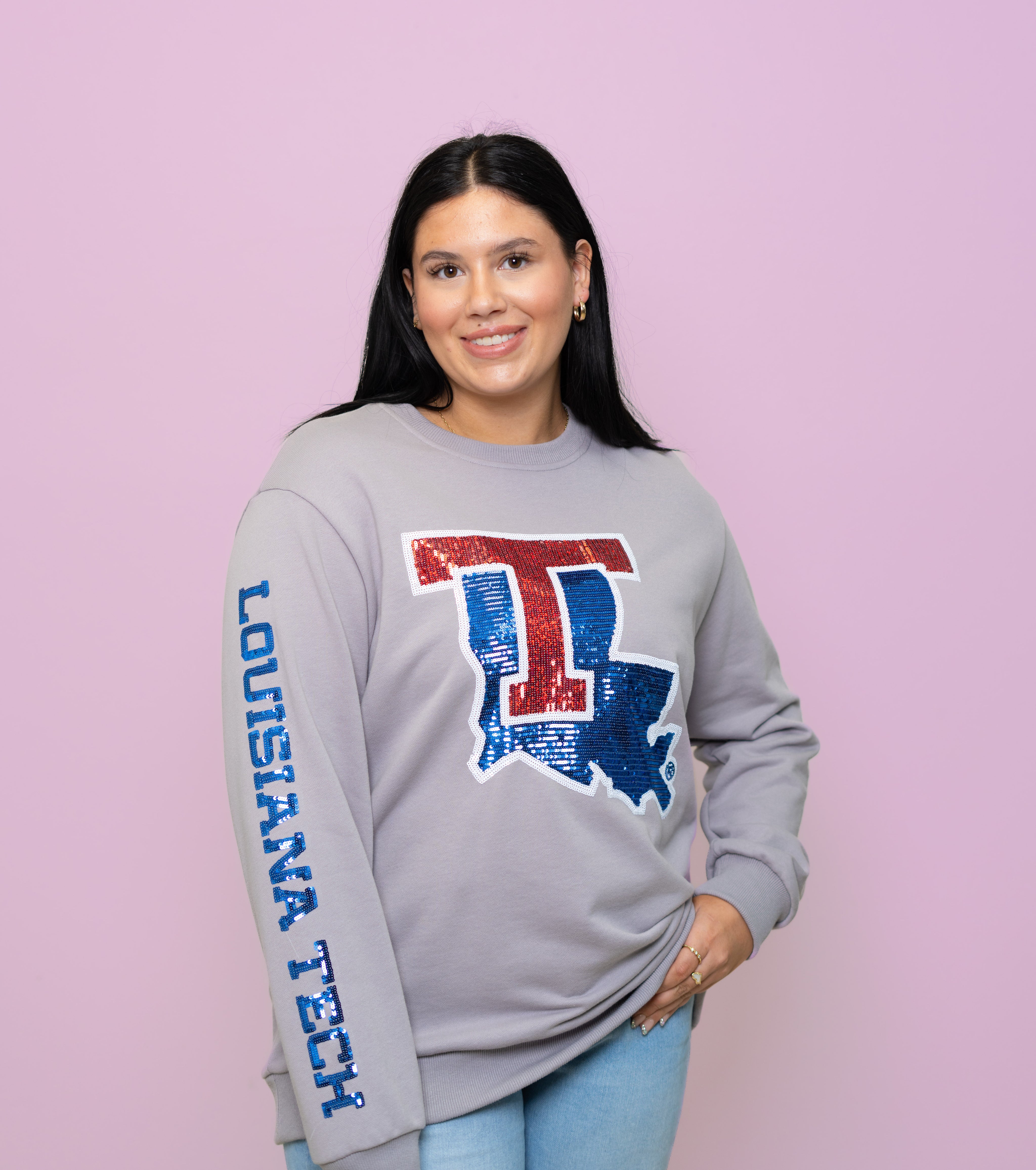 Louisiana Tech Bulldogs (LICENSED) | Women's Sequin Design Sweatshirt ...
